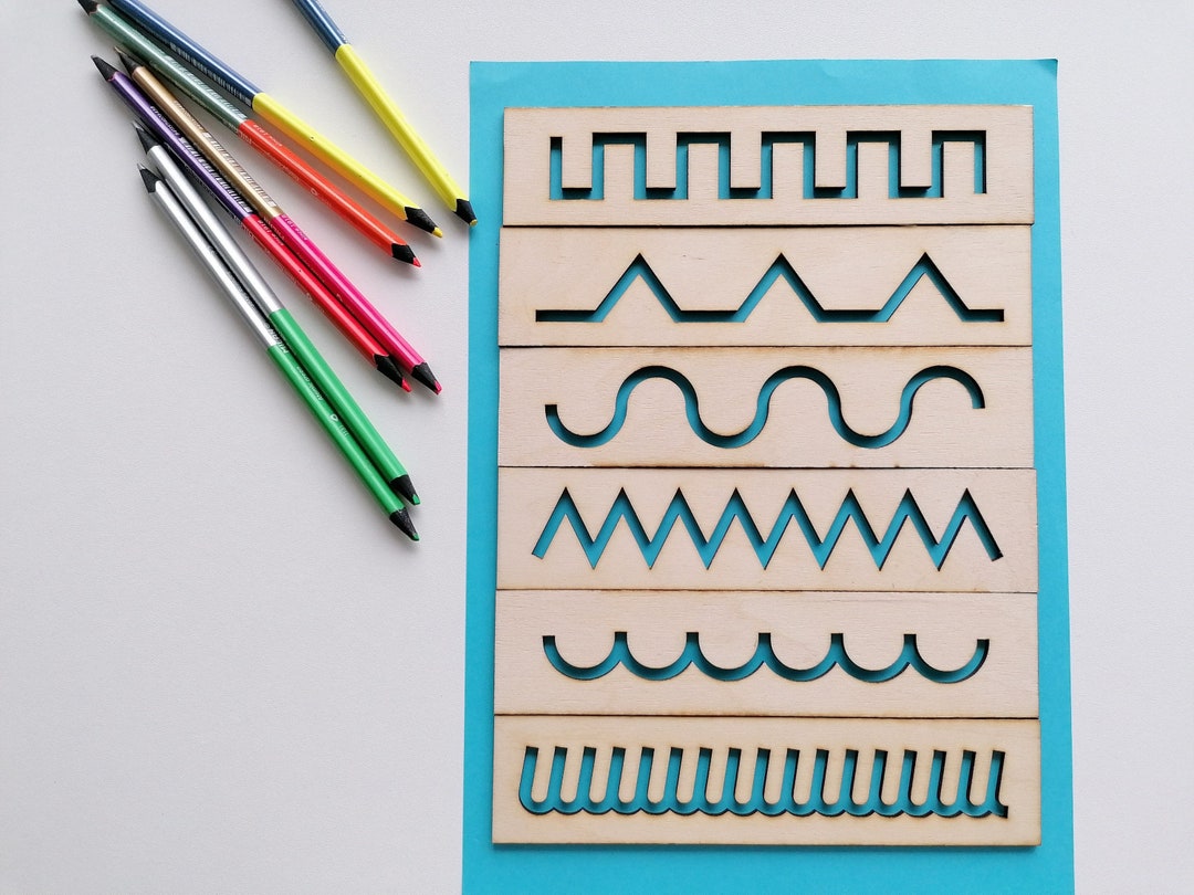 Montessori Wood Stencil Set Waldorf Pre-writing Boards Set Kids ...