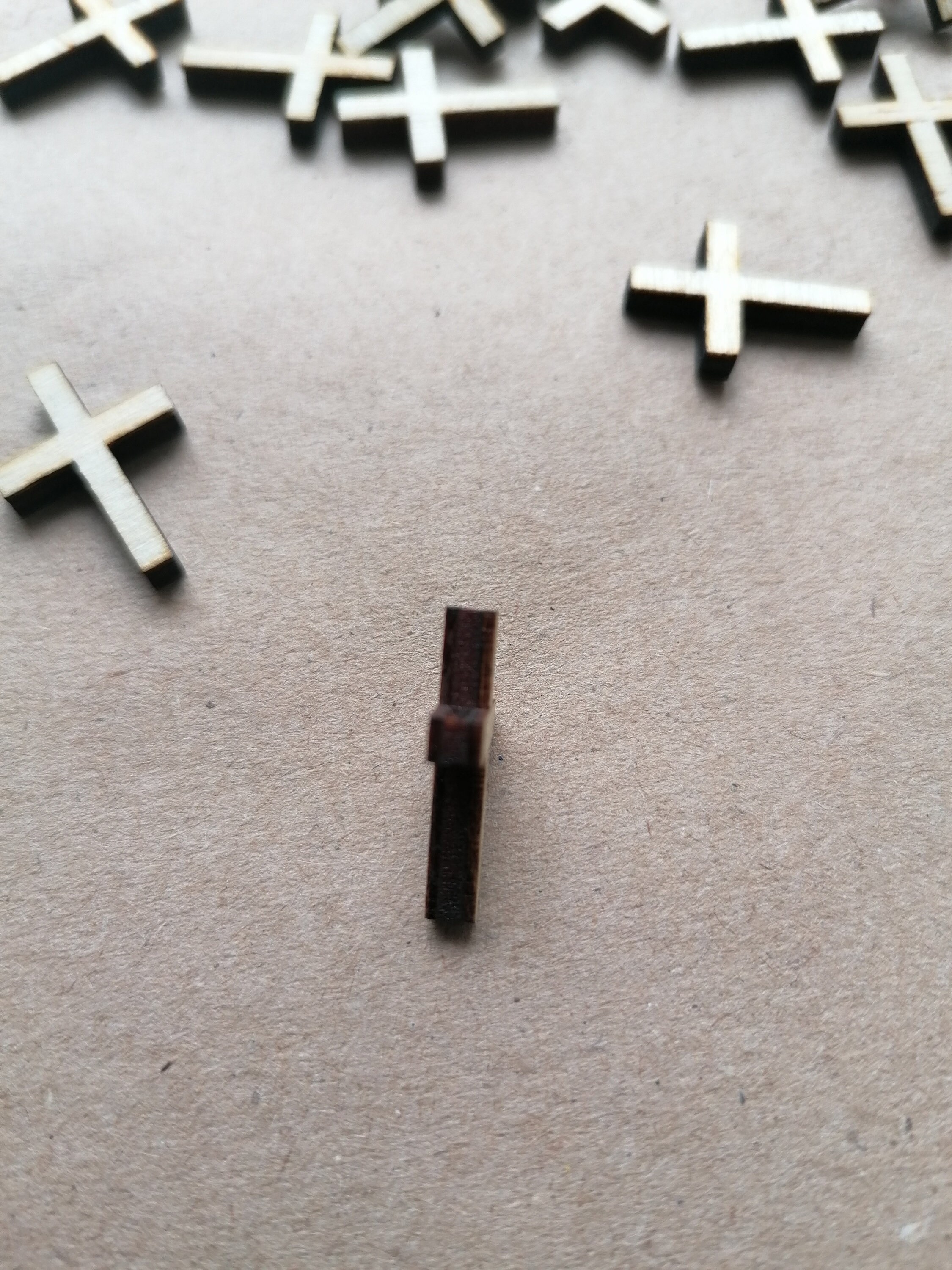 50 Rustic Wooden Cross Shape, Little Hollow Cross, Tiny Wooden Cross ...