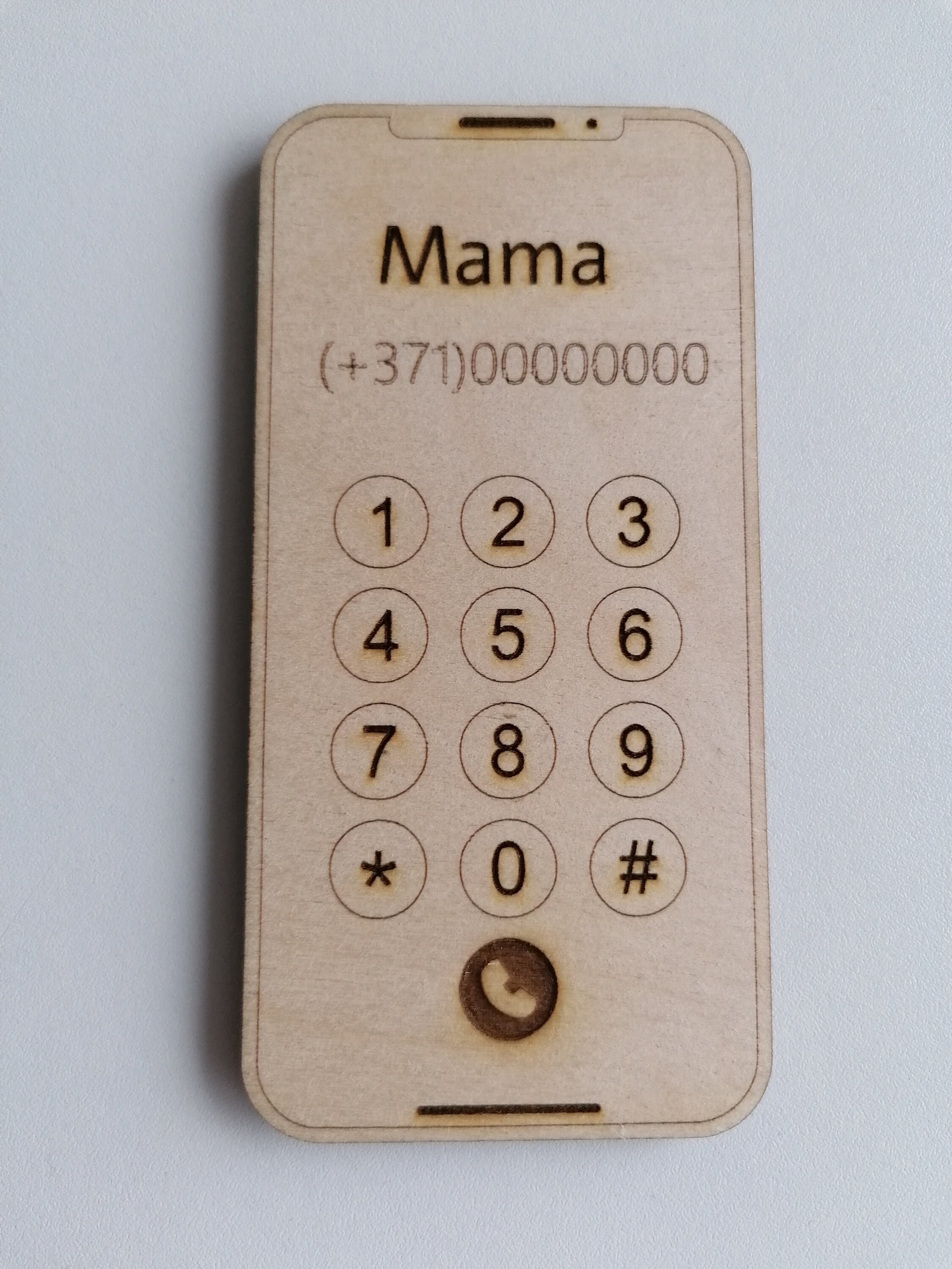 Personalized Wood Phone for Kid Help Learn Numbers, Montessori Child ...