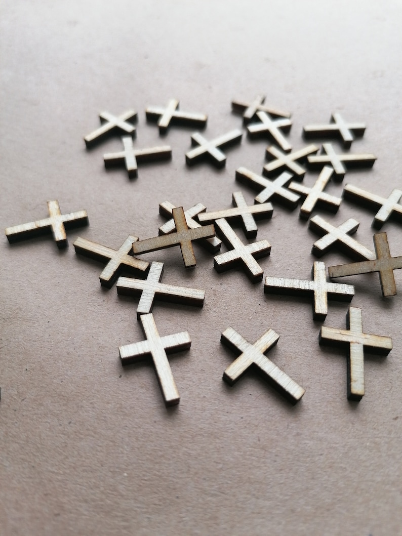 50 Rustic Wooden Cross Shape, Little Hollow Cross, Tiny Wooden Cross ...