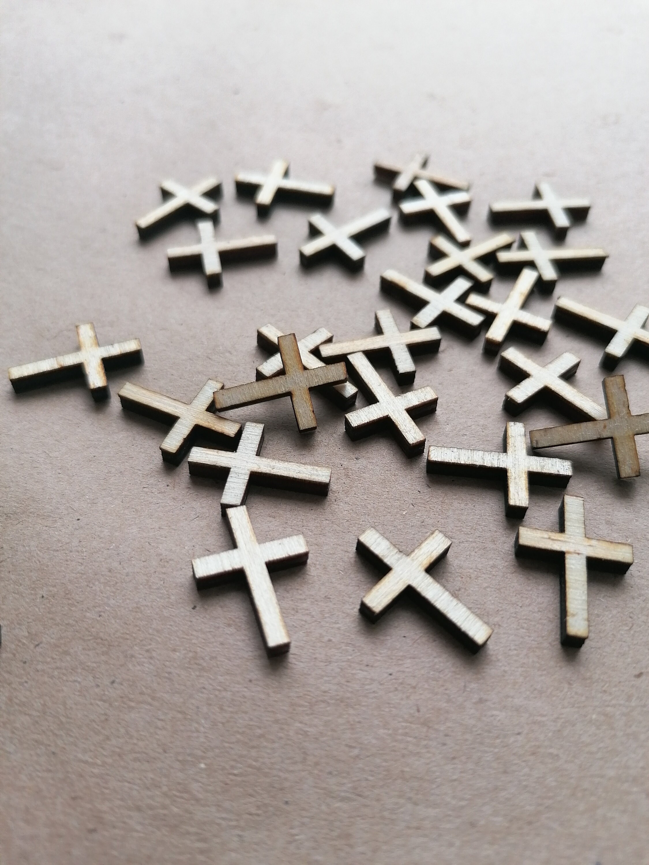 50 Rustic Wooden Cross Shape, Little Hollow Cross, Tiny Wooden Cross ...