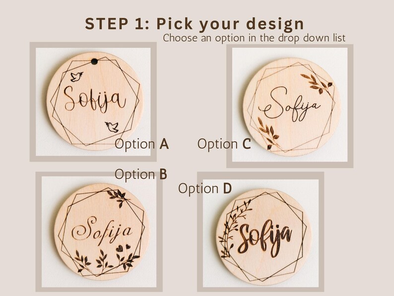 Personalized Wedding Place Cards, Custom Laser Cut Name Tags, Wooden ...