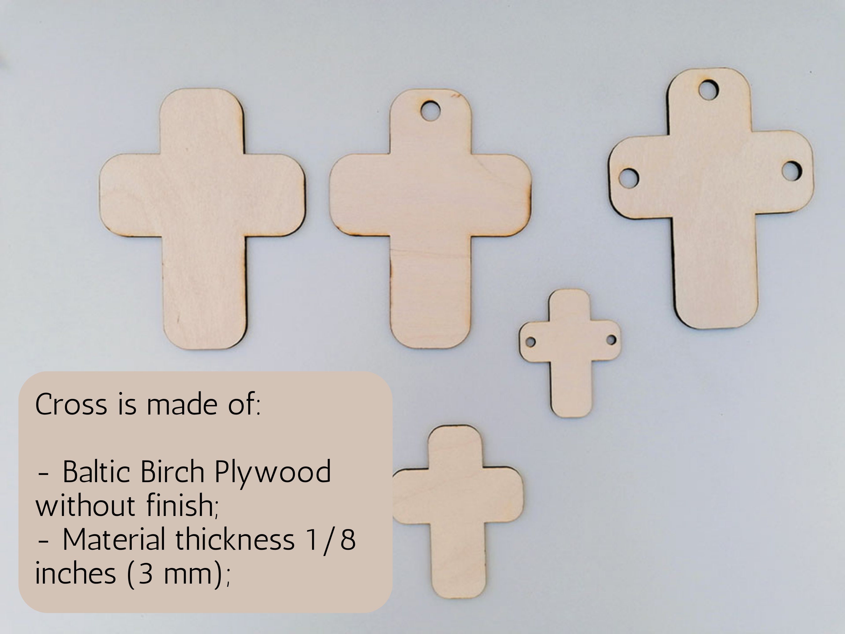 Wooden Cross Plain Christian Cross Craft Shapes Unfinished Blanks for ...