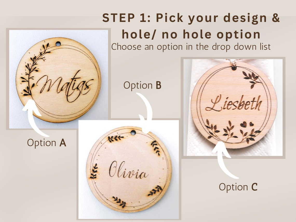 Wood Wedding Guests Favour Sign Custom Name Plates Table Place Card ...