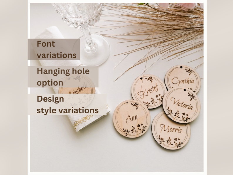 Table Place Cards, Laser Cut Names, Wedding Decor, Custom Setting Sign ...