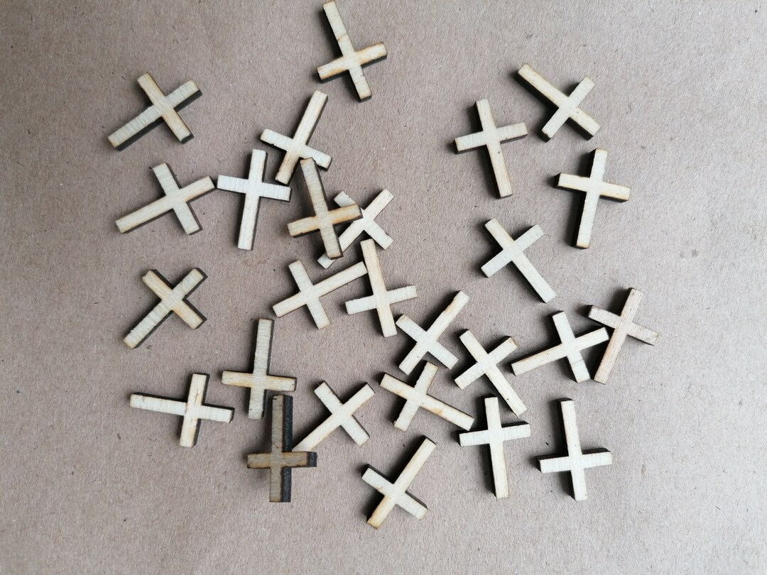50 Rustic Wooden Cross Shape, Little Hollow Cross, Tiny Wooden Cross ...