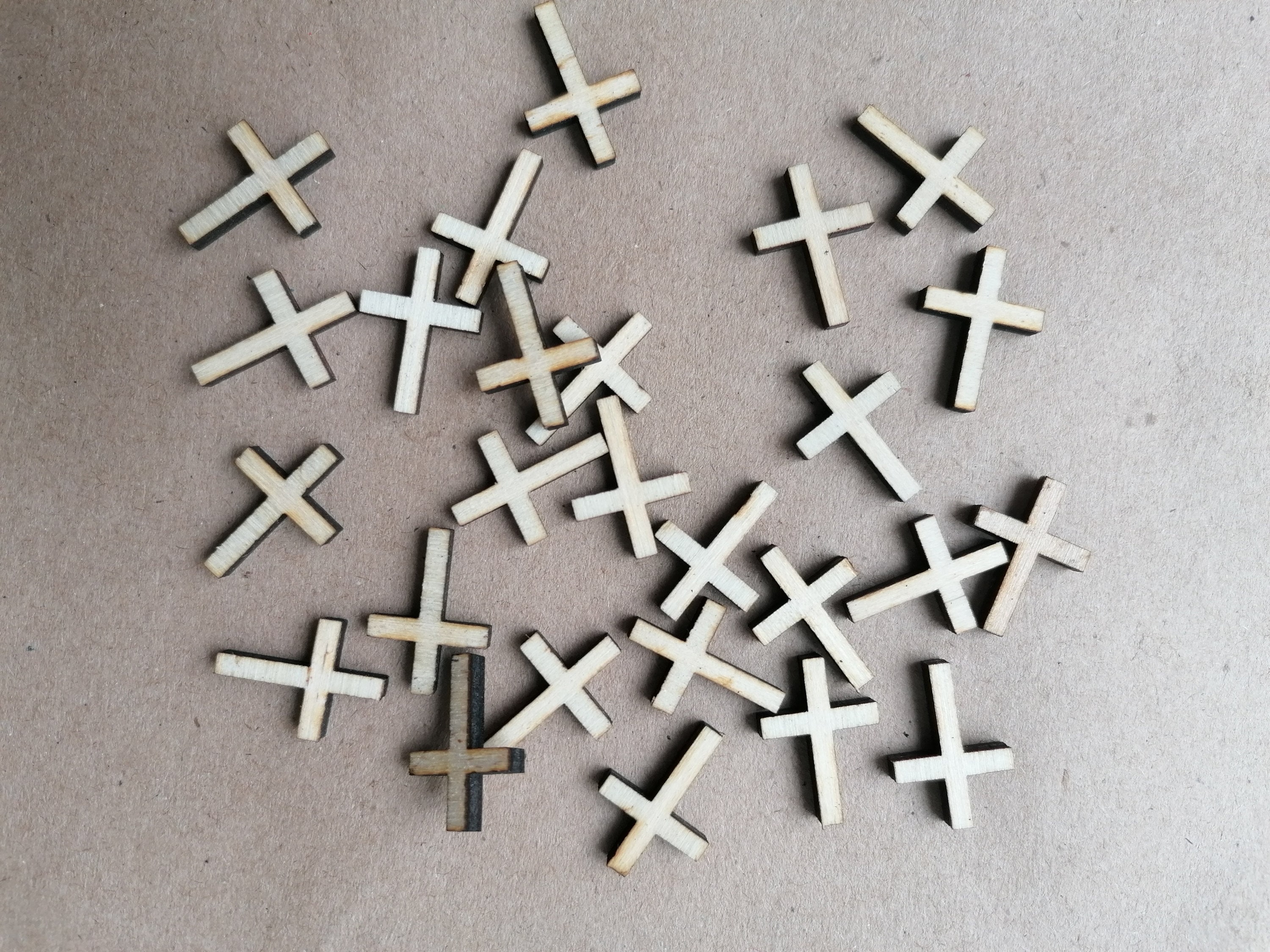 50 Rustic Wooden Cross Shape, Little Hollow Cross, Tiny Wooden Cross ...