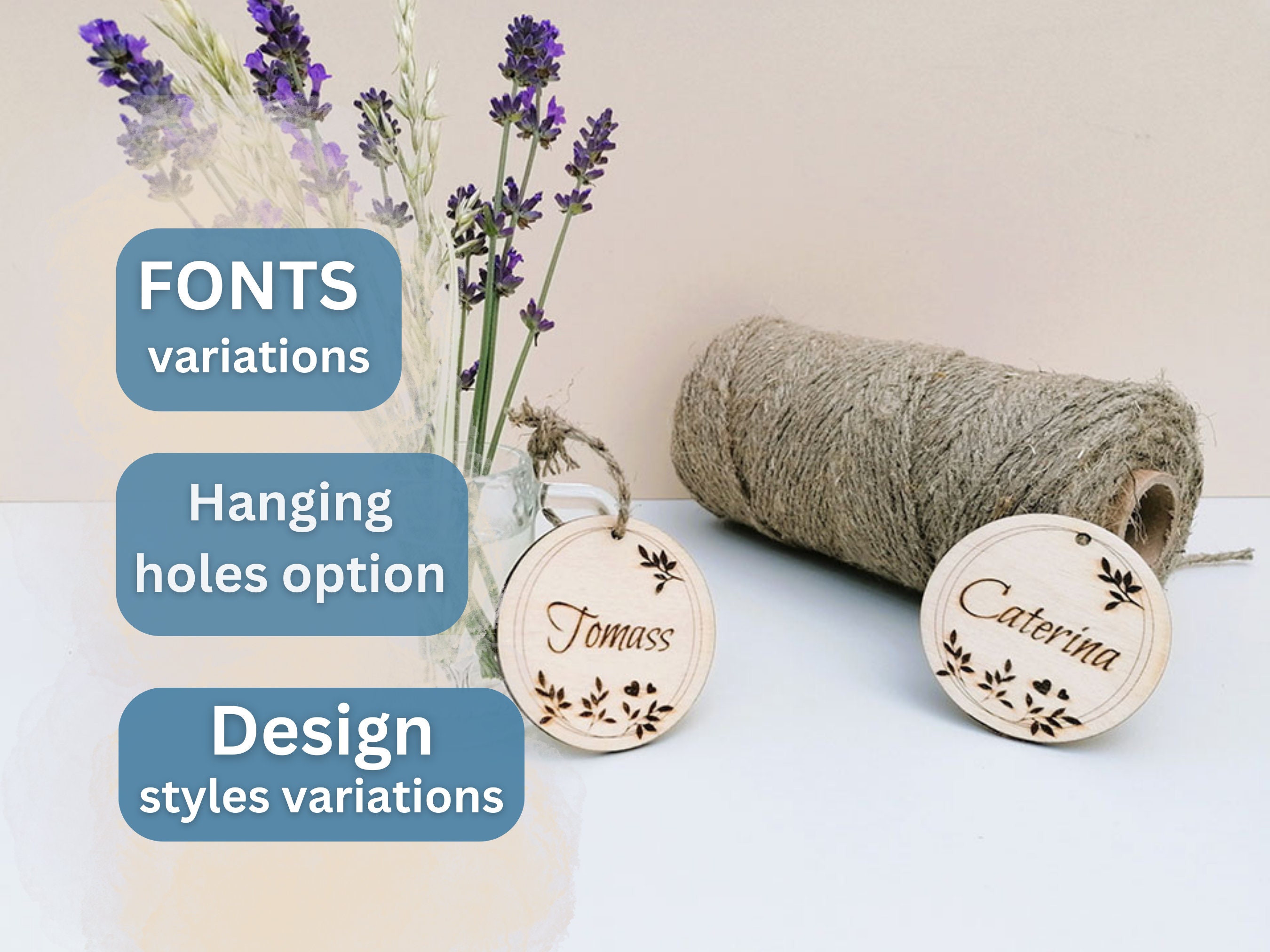 Wooden Custom Name Gift Tags, Place Setting Cards, Guest Favors ...