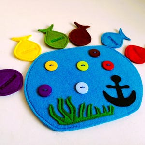 Kids' OT Buttoning Practice, Montessori Fish Tank Color Match ...