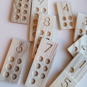 Montessori Counting Toy Wooden Tracing Boards Waldorf Wooden Math Toy ...