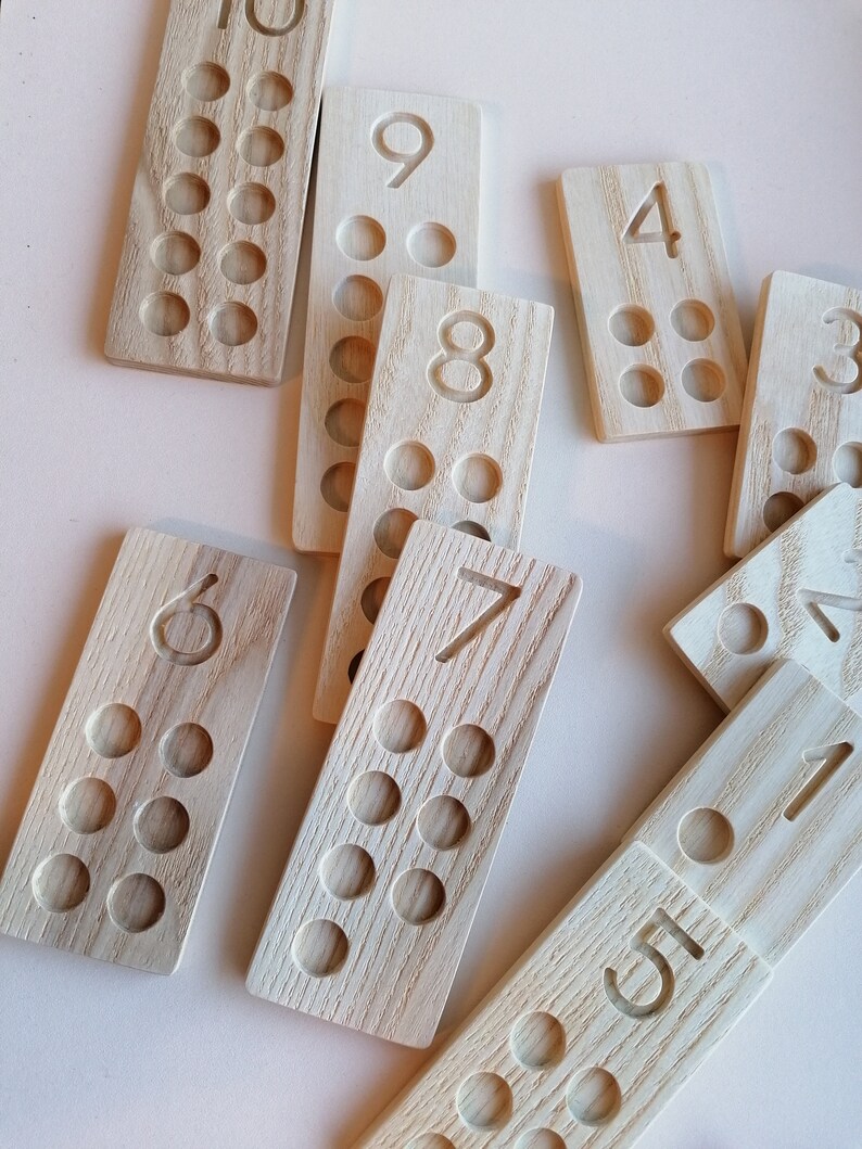 Montessori Counting Toy Wooden Tracing Boards Waldorf Wooden Math Toy ...