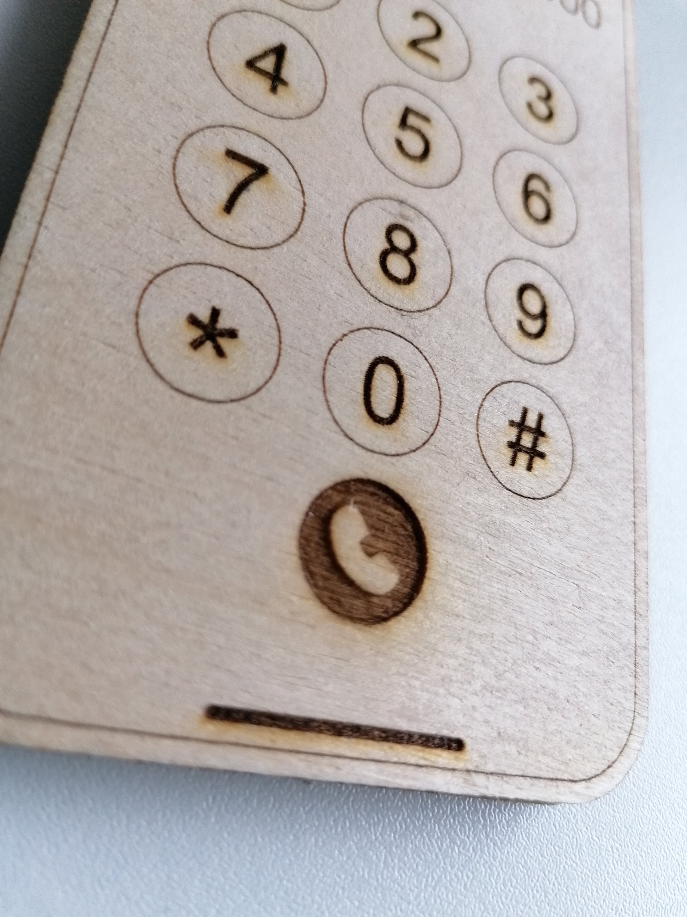 Personalized Wood Phone for Kid Help Learn Numbers, Montessori Child ...