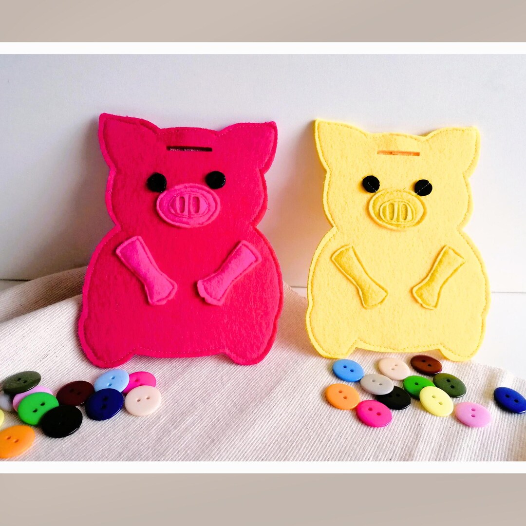 Felt Pig Educational Quiet Activity Zipper Button Coordination ...