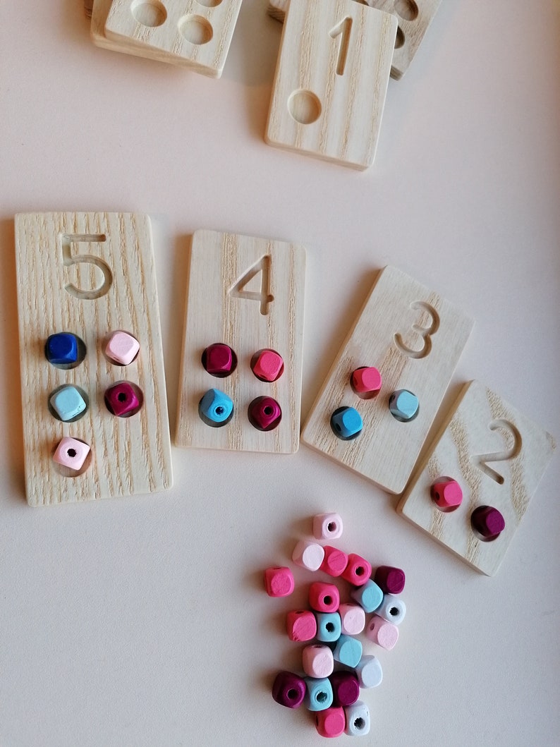 Montessori Counting Toy Wooden Tracing Boards Waldorf Wooden Math Toy ...