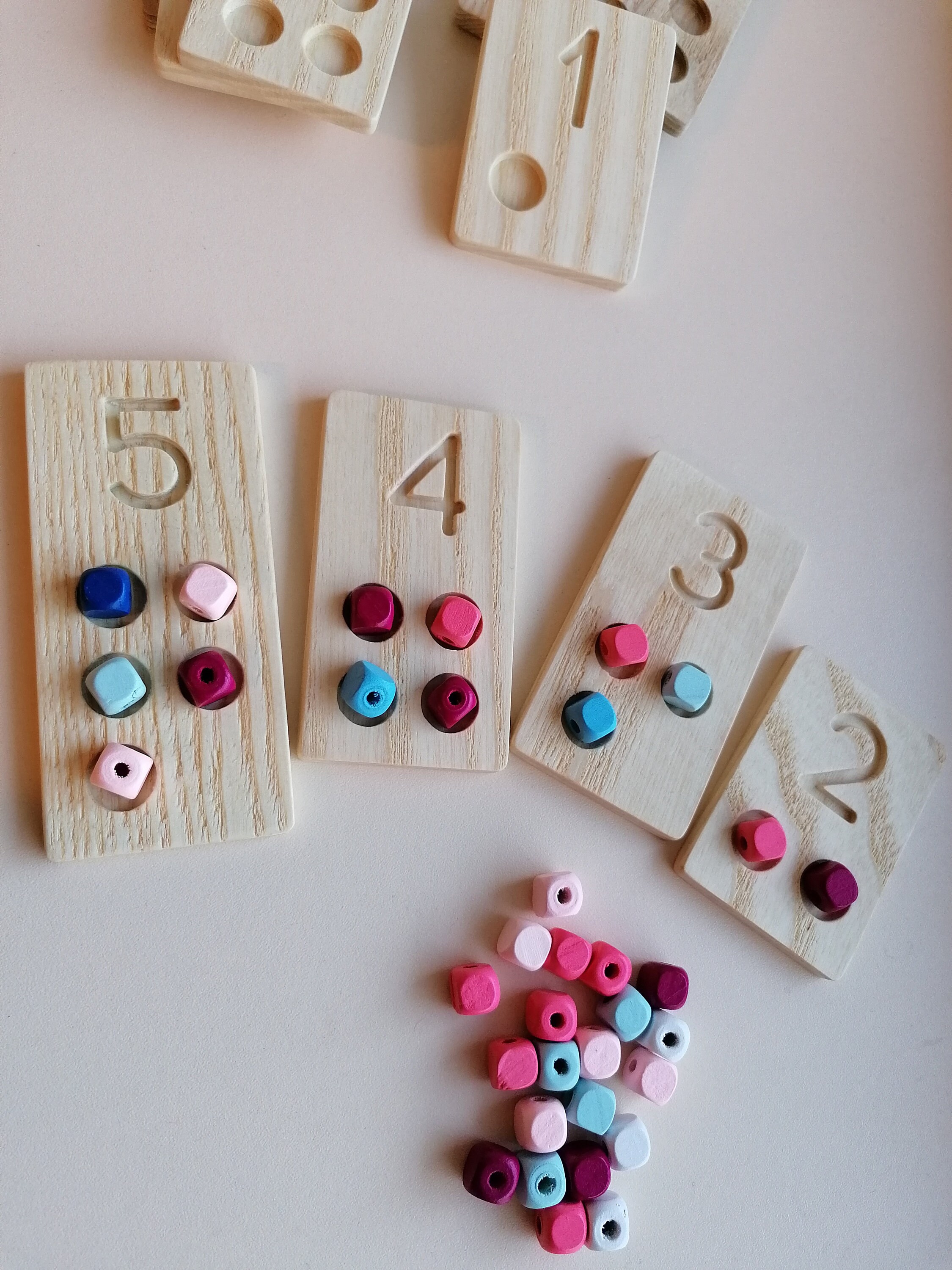 Montessori Counting Toy Wooden Tracing Boards Waldorf Wooden Math Toy ...