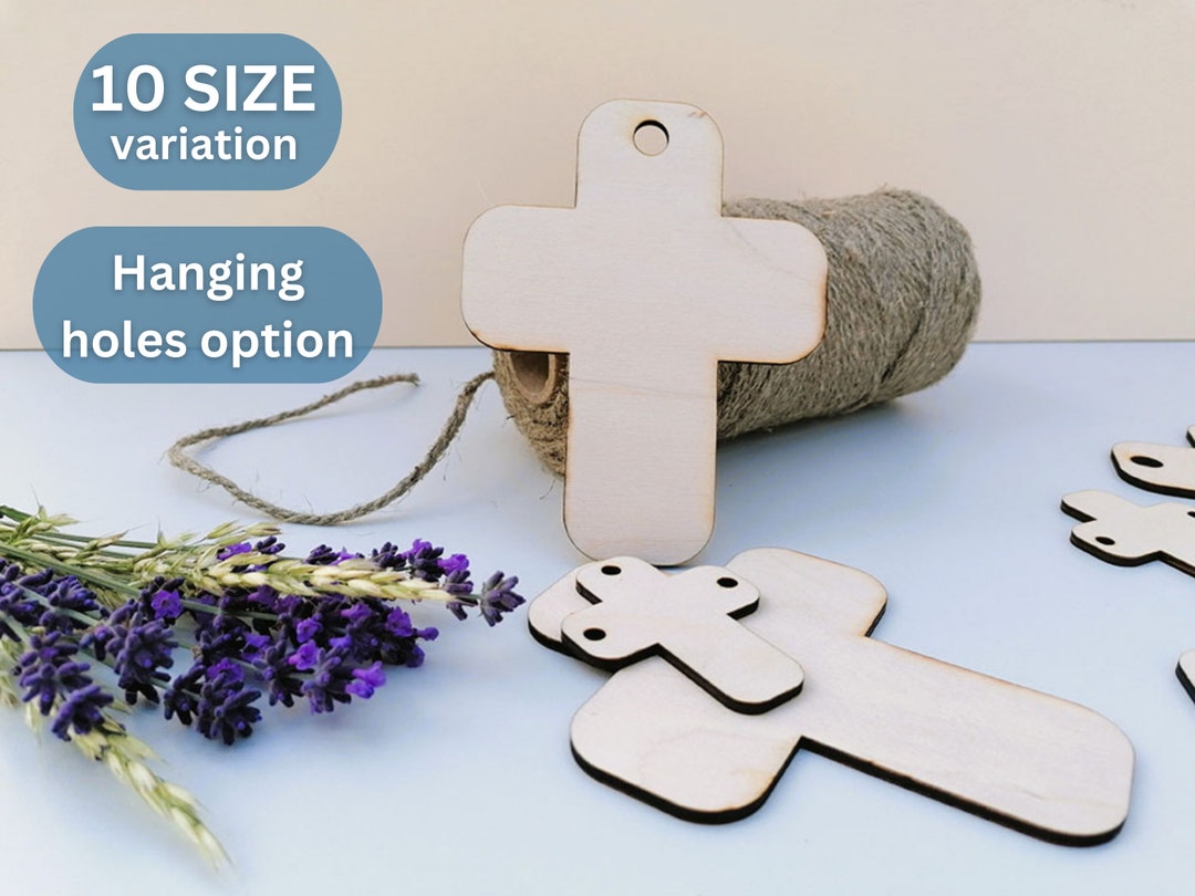 Wooden Cross Plain Christian Cross Craft Shapes Unfinished Blanks for ...