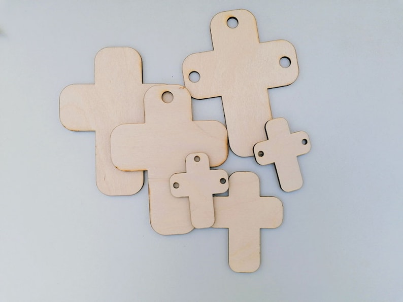 Wooden Cross Plain Christian Cross Craft Shapes Unfinished Blanks for ...