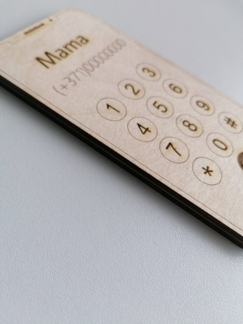 Personalized Wood Phone for Kid Help Learn Numbers, Montessori Child ...