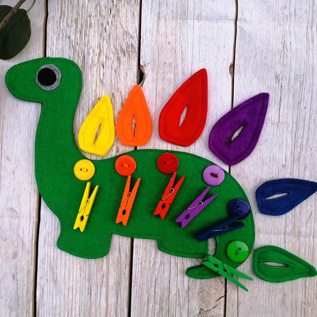 Felt Dinosaur Toy for OT Practice, Occupational Therapy Aid, Handmade ...