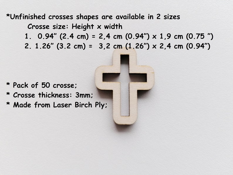 50 Pcs Wooden Crosses Tiny Cross Shape Cutout Laser Cut Small Crosses ...