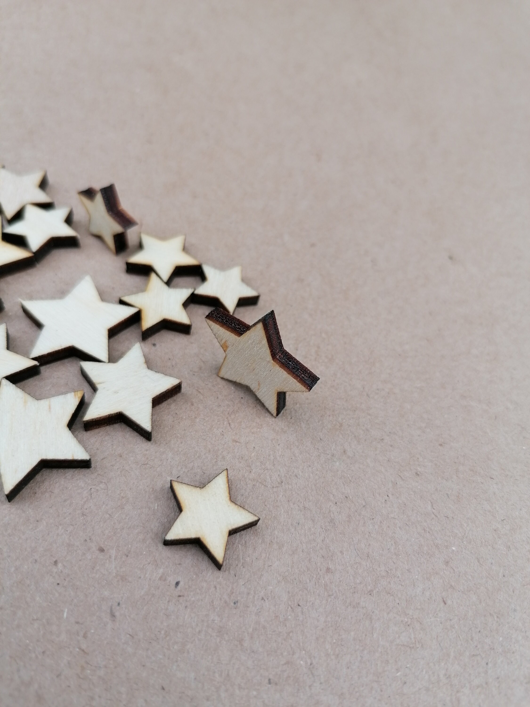 Wooden Tiny 50 Stars for Craft Different Size, Craft Shapes, Star ...
