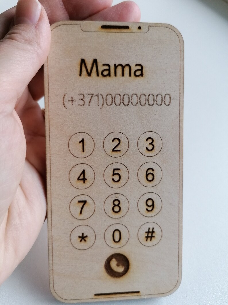 Personalized Wood Phone for Kid Help Learn Numbers, Montessori Child ...