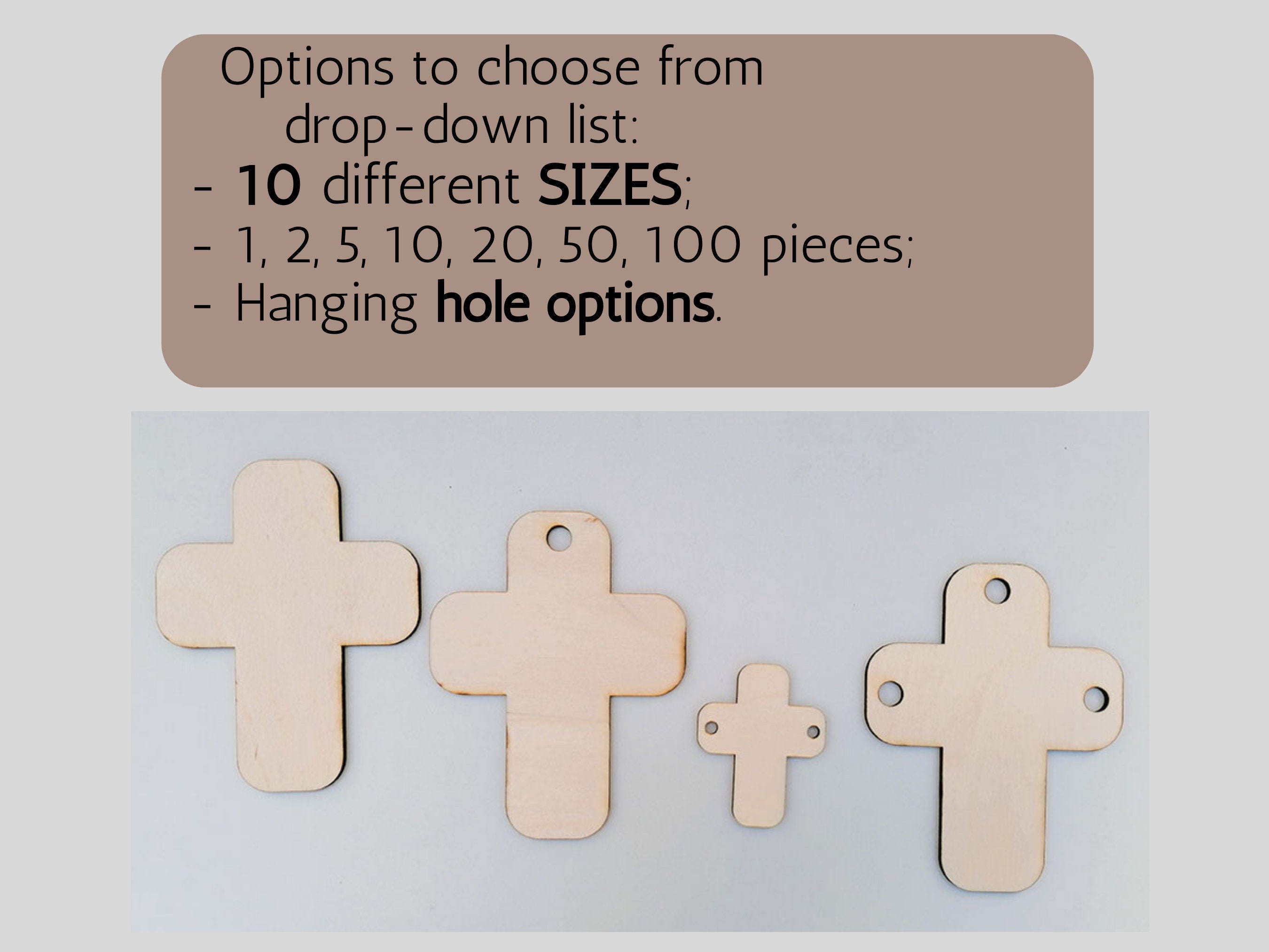 Wooden Cross Plain Christian Cross Craft Shapes Unfinished Blanks for ...