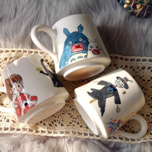 Hand-painted White Mug With Japanese Anime Art, Personalized Anime ...