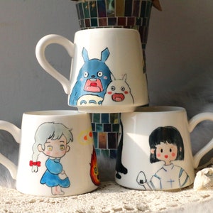 Hand-painted White Mug With Japanese Anime Art, Personalized Anime ...