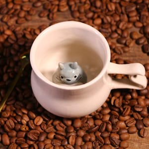 Fire Demon Character Cup, Cute Character Inside Cup, Handmade Anime ...