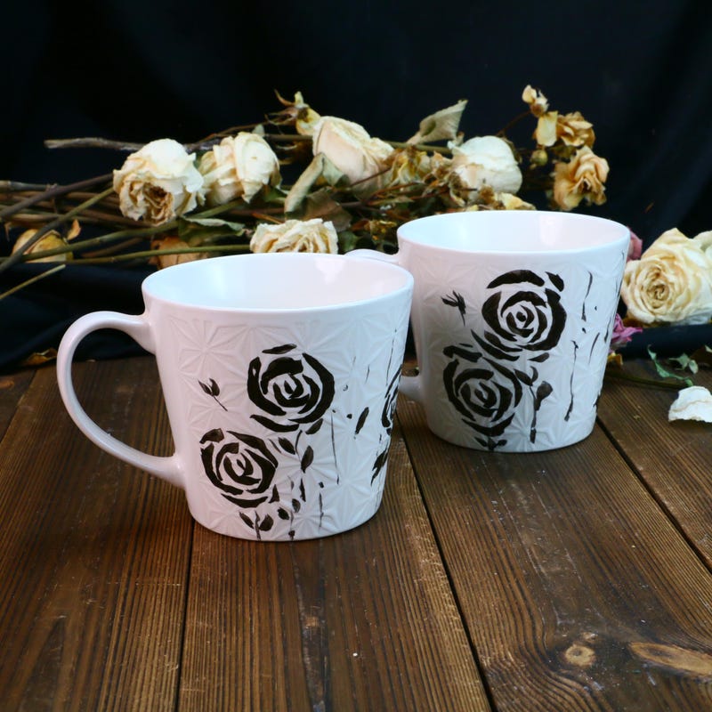 Embossed Roses Cup - Etsy