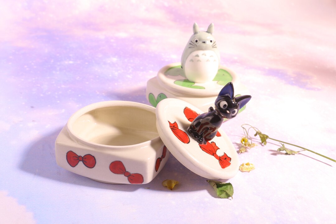 Handmade Anime Pet Urn, Custom Pottery Jewelry Box, Square Ceramic ...