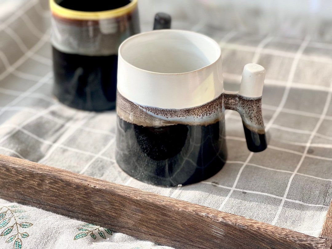Handmade Ceramic Mug – Modern Design With Unique Handle, Customizable ...