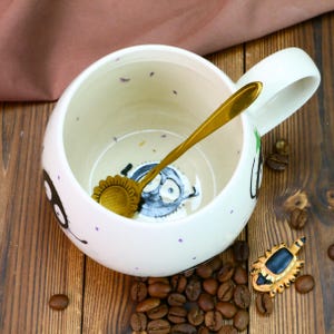 Kawaii Dust Wizard Coffee Mug – Hand-painted Ceramic Cup With Hidden ...