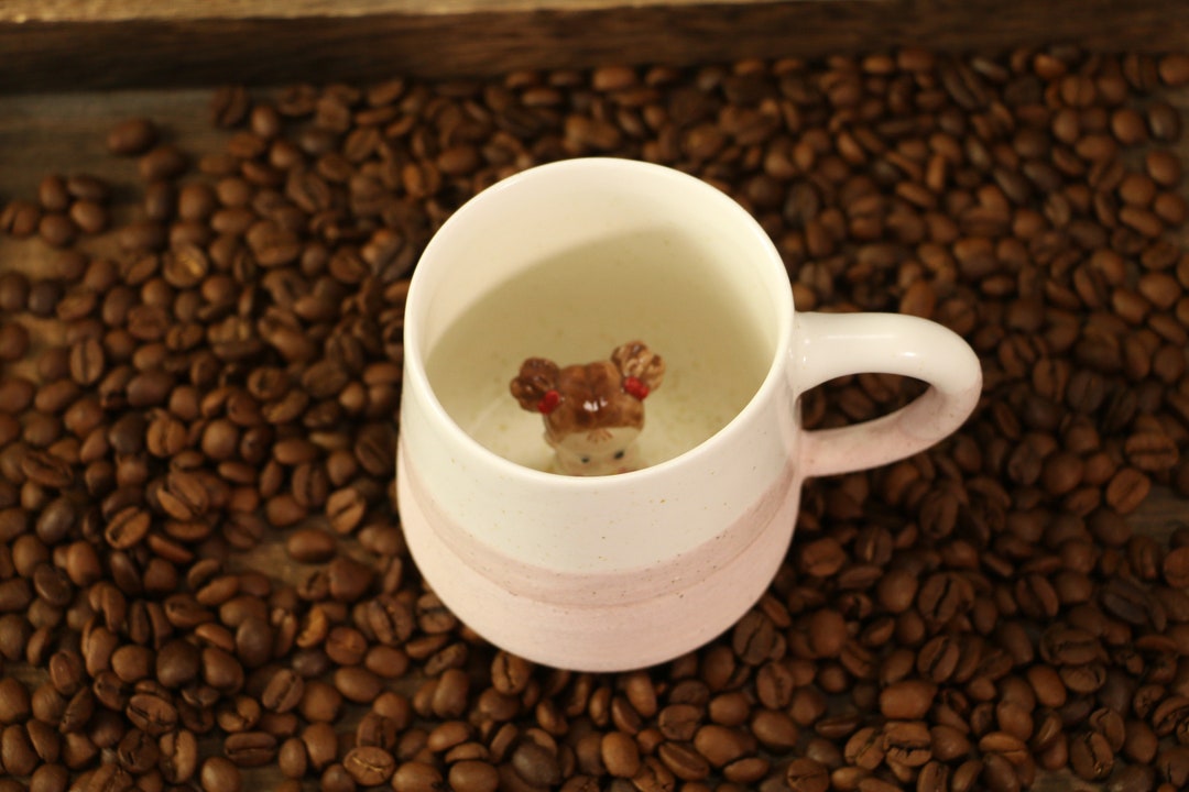 Cute Character Inside Mug, Handmade Anime Ceramics,unique Valentine ...