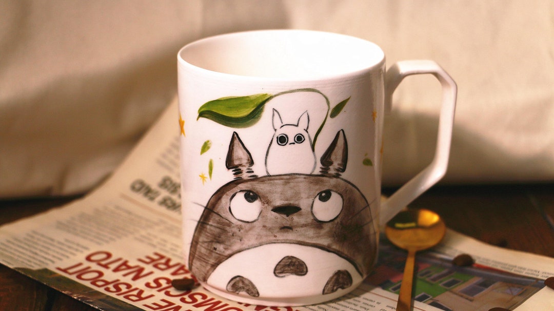 Hand-painted Ceramic Anime Mug: Moonlight Magic Design With Cute Coffee ...