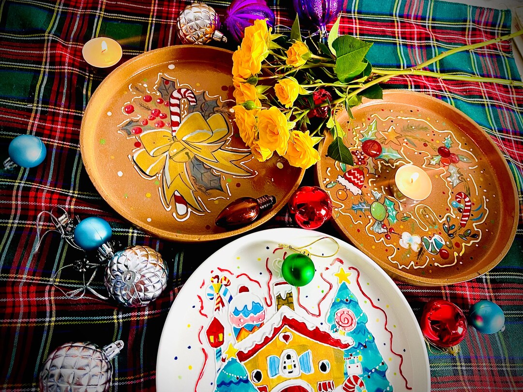 Handmade Christmas Ceramic Plate – Gingerbread House Holiday Decor - Etsy