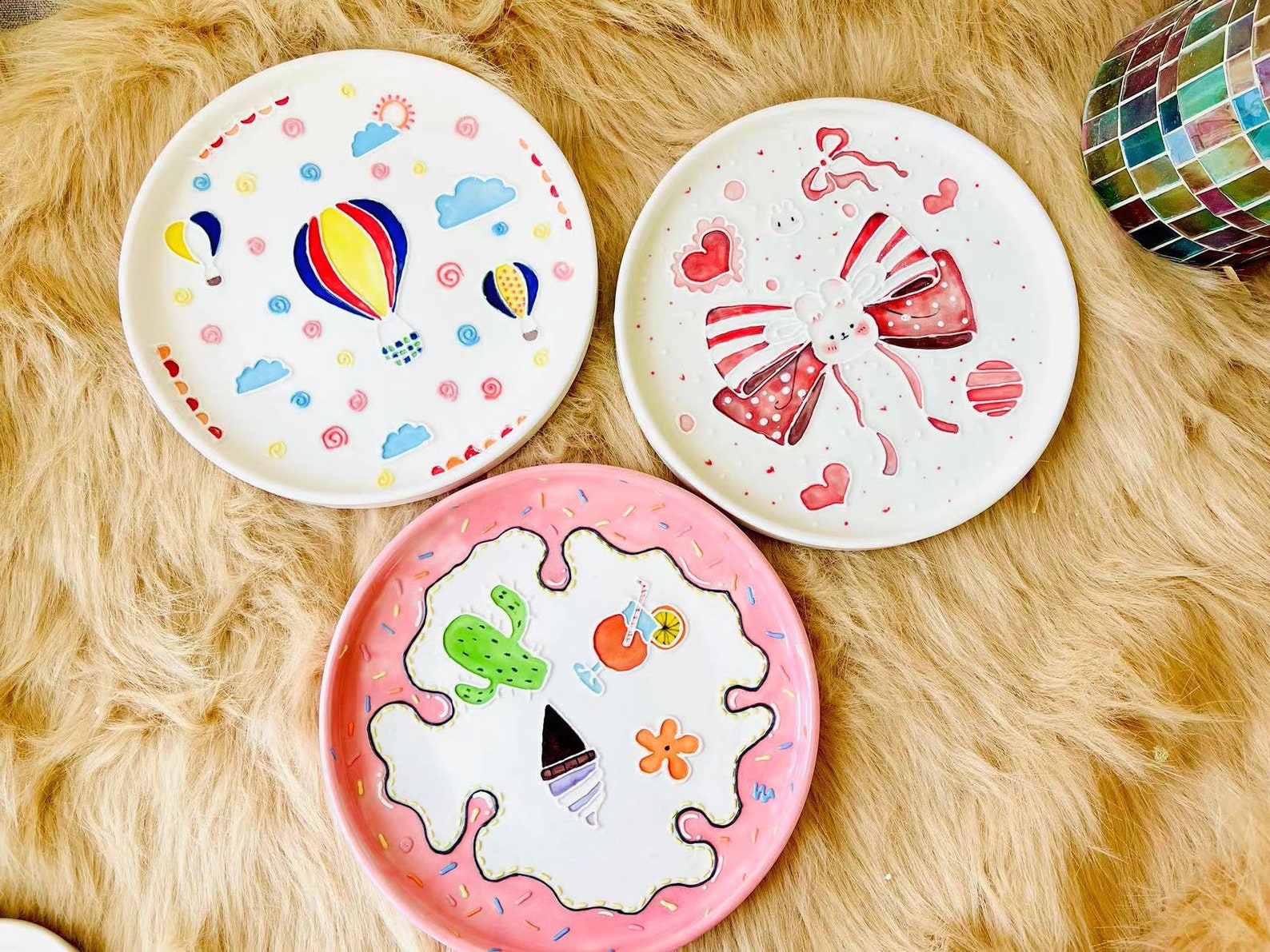 Hand-painted Ceramic Plates - Whimsical Designs - Etsy