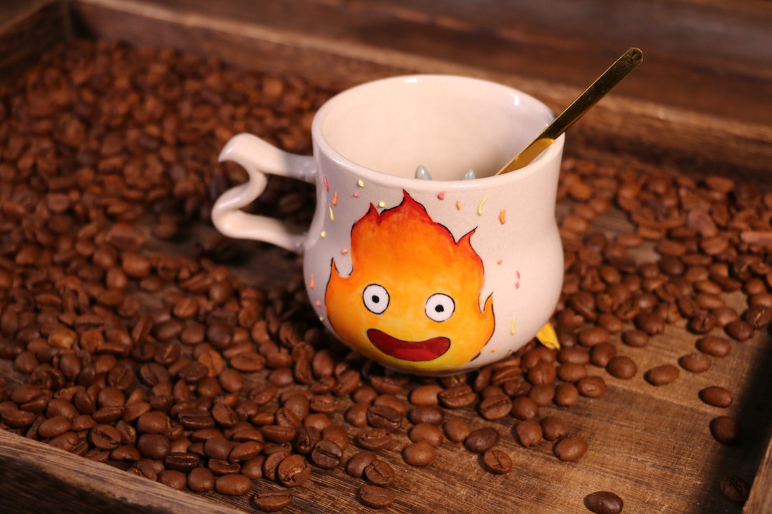 Fire Demon Character Cup, Cute Character Inside Cup, Handmade Anime ...