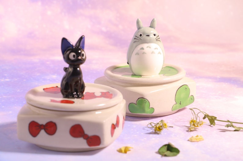 Handmade Anime Pet Urn, Custom Pottery Jewelry Box, Square Ceramic ...