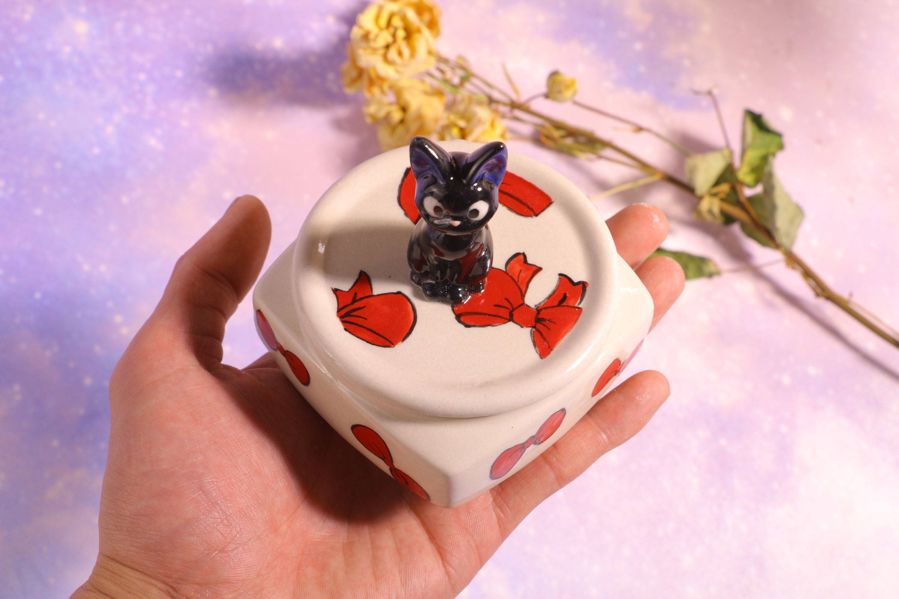 Handmade Anime Pet Urn, Custom Pottery Jewelry Box, Square Ceramic ...