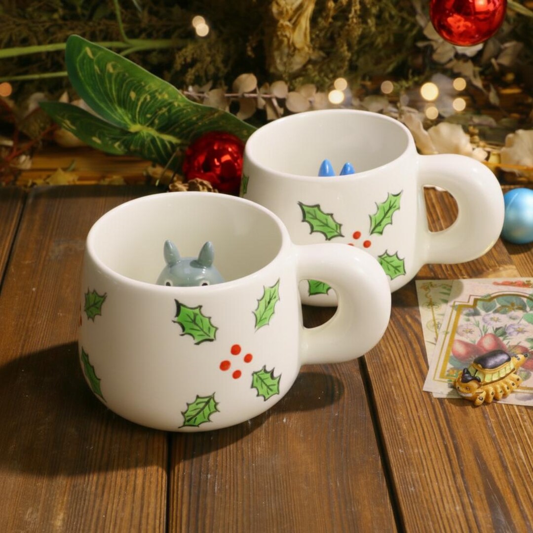 Christmas Cat Mug – Handmade Ceramic Cup With 3D Cat Figurine – Festive ...
