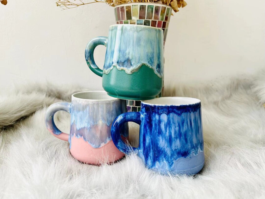 Handcmade Ceramic Coffee Mug - Drip Glaze Design - Etsy