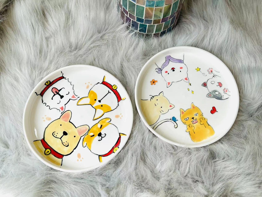 Ceramic Dinnerware With Hand-painted Cartoon Critters 8 Ins - Etsy