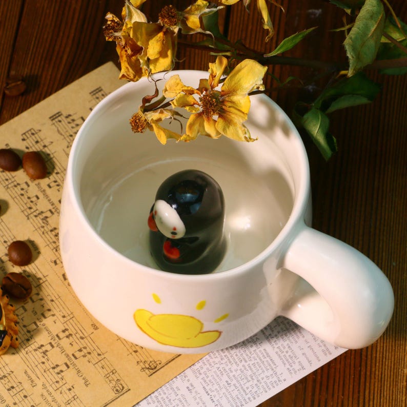 Handcrafted Ceramic Mug With Anime Character Inside – Unique Pottery ...