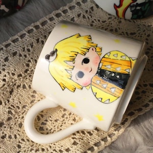Hand-painted White Mug With Japanese Anime Art, Personalized Anime ...