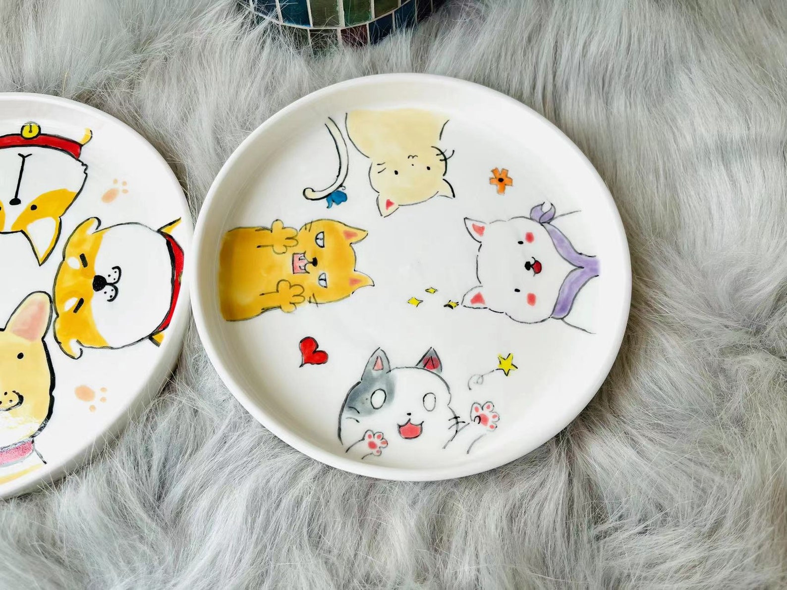 Ceramic Dinnerware With Hand-painted Cartoon Critters 8 Ins - Etsy