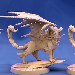 Manticore (50mm Base) | Miniature for Table Top Games | Resin 3D ...