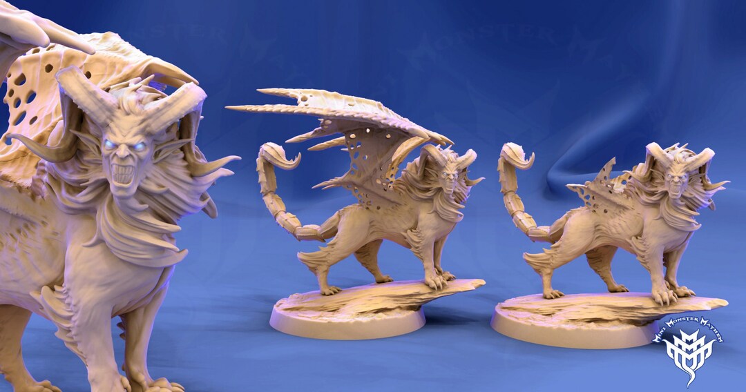 Manticore (50mm Base) | Miniature for Table Top Games | Resin 3D ...