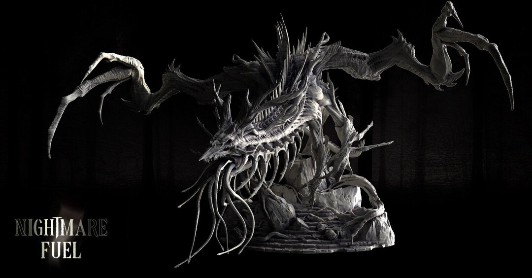 The Master Wendigo 100mm Base Miniature for Table Top Games Resin 3D ...